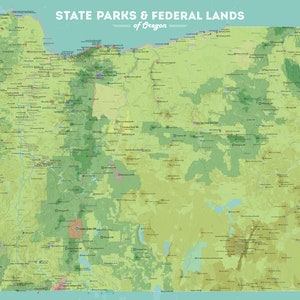 Oregon State Parks & Federal Lands Map 24x36 Poster - Etsy