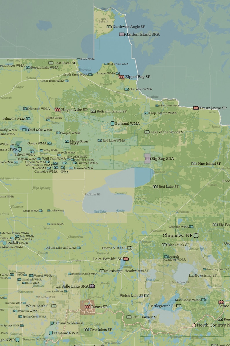 Minnesota State Parks & Public Land Map 24x36 Poster | Etsy