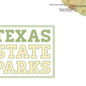Texas State Parks Map 18x24 Poster - Etsy