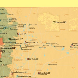 Colorado State Parks & Federal Lands Map 24x36 Poster | Etsy