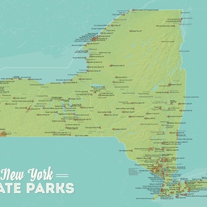 New York State Parks Map 18x24 Poster - Etsy