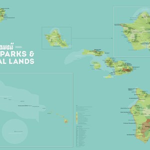 Hawaii State Parks & Federal Lands Map 24x36 Poster - Etsy