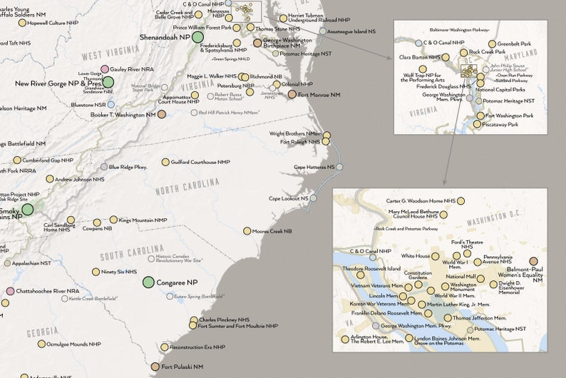 US National Park System Units Map 24x36 Poster - Etsy