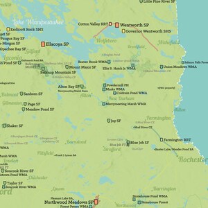 New Hampshire State Parks & Federal Land Map 24x36 Poster - Etsy
