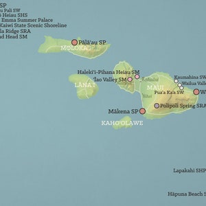 Hawaii State Parks Map 11x14 Print - Etsy