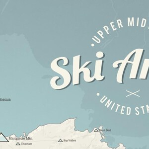 Upper Midwest Ski Resorts Map 18x24 Poster - Etsy