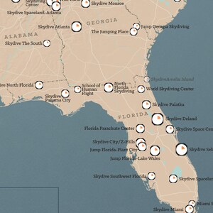 US Skydiving Dropzones Map 18x24 Poster - Etsy