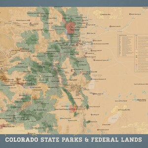 Colorado State Parks & Federal Lands Map 18x24 Poster | Etsy