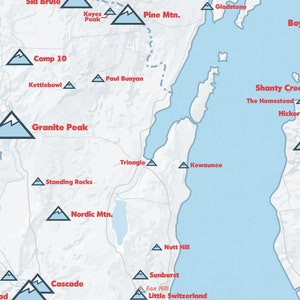 Upper Midwest Ski Resorts Map 24x36 Poster - Etsy
