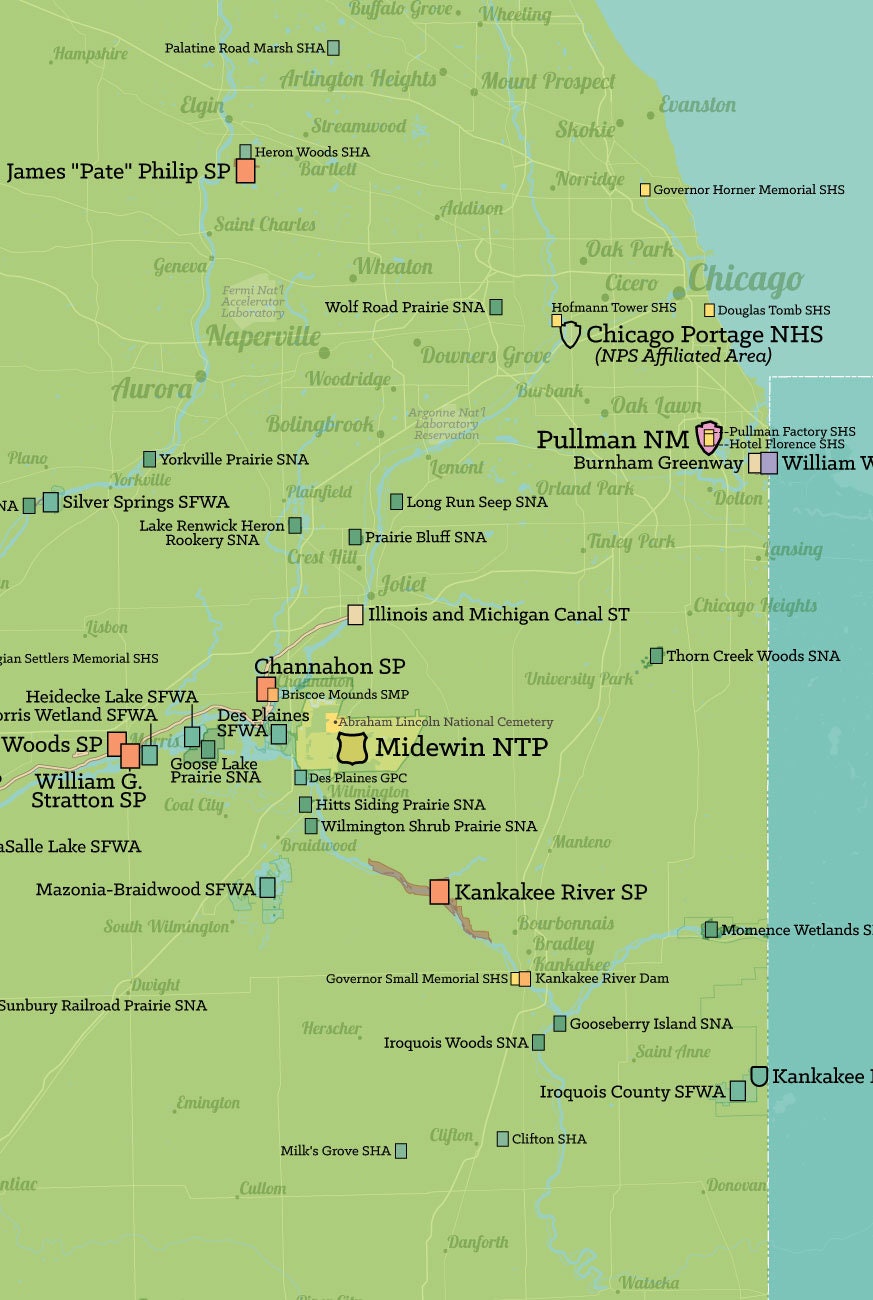 Illinois State Parks & Public Lands Map 24x36 Poster | Etsy