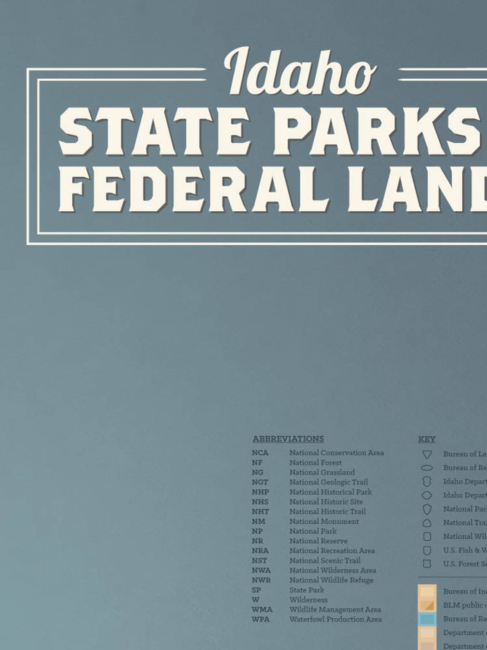 Idaho State Parks & Federal Lands Map 18x24 Poster - Etsy