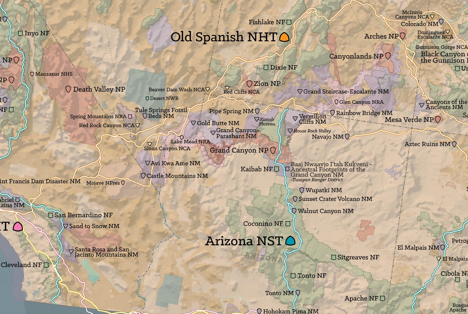 US National Trails System Map 24x36 Poster - Etsy