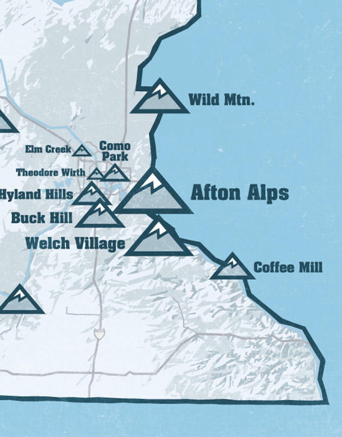 Minnesota Ski Resorts Map 11x14 Print - Etsy