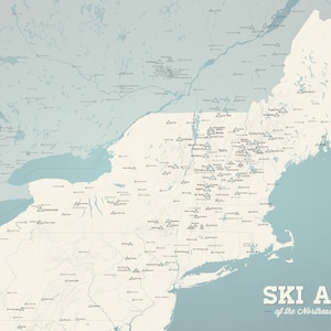 Northeast Ski Resorts Map 24x36 Poster - Etsy