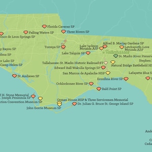 Florida State Parks Map 18x24 Poster - Etsy