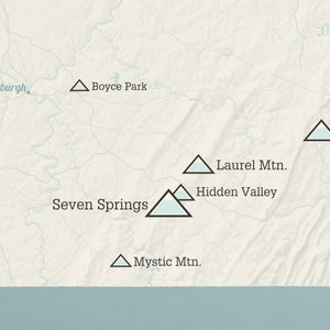 Pennsylvania Ski Resorts Map 11x14 Print - Etsy