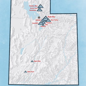 Utah Ski Resorts Map 11x14 Print - Etsy