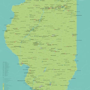 Illinois State Parks & Public Lands Map 24x36 Poster - Etsy