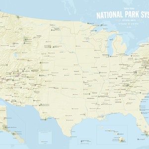 US National Park System Units Map 24x36 Poster - Etsy