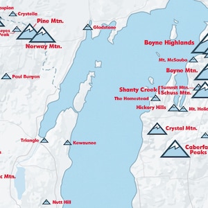 Upper Midwest Ski Resorts Map 18x24 Poster - Etsy