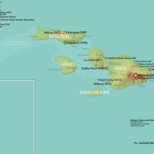 Hawaii State Parks & Federal Lands Map 18x24 Poster - Etsy