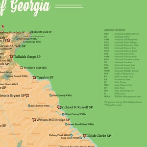 Georgia State Parks & Federal Lands Map 18x24 Poster - Etsy