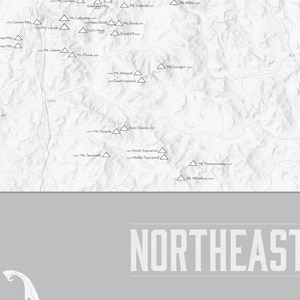 Northeast 111 4000 Footers Map 24x36 Poster - Etsy