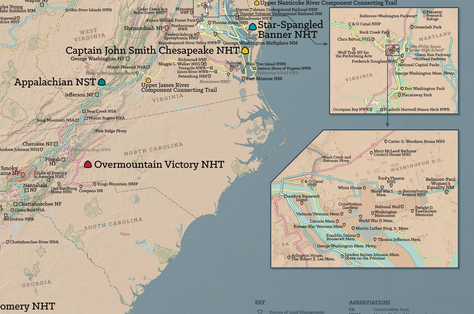 US National Trails System Map 24x36 Poster - Etsy