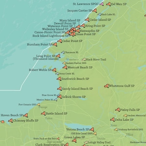 New York State Parks Map 18x24 Poster - Etsy