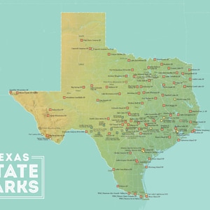 Texas State Parks Map 18x24 Poster - Etsy