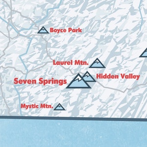 Pennsylvania Ski Resorts Map 11x14 Print - Etsy