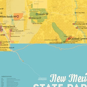 New Mexico State Parks & Federal Lands Map 18x24 Poster - Etsy