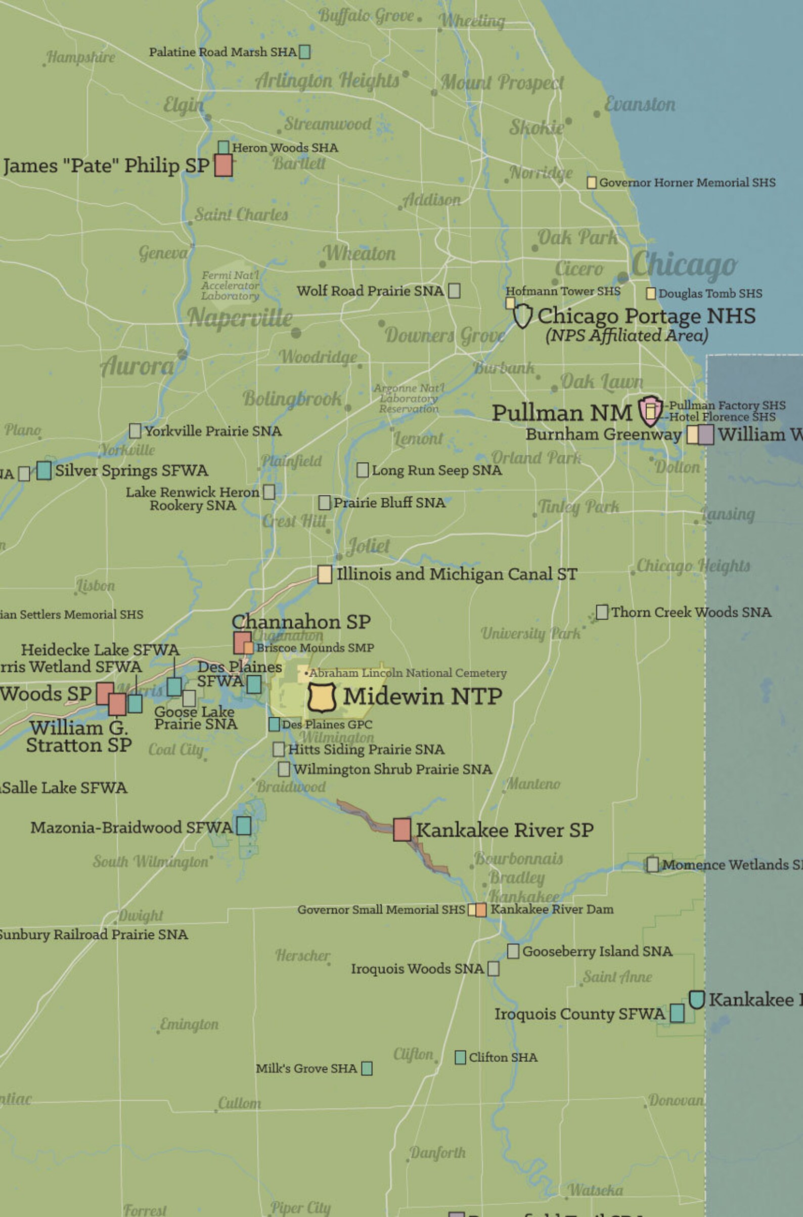 Illinois State Parks & Public Lands Map 24x36 Poster - Etsy