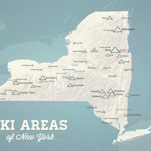 New York Ski Resorts Map 11x14 Print - Etsy