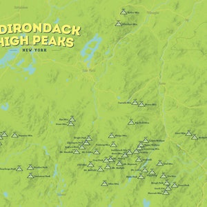 Adirondack High Peaks Map 18x24 Poster - Etsy
