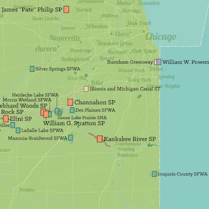 Illinois State Parks Map 18x24 Poster - Etsy