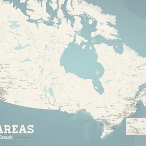 Canada Ski Resorts Map 24x36 Poster - Etsy