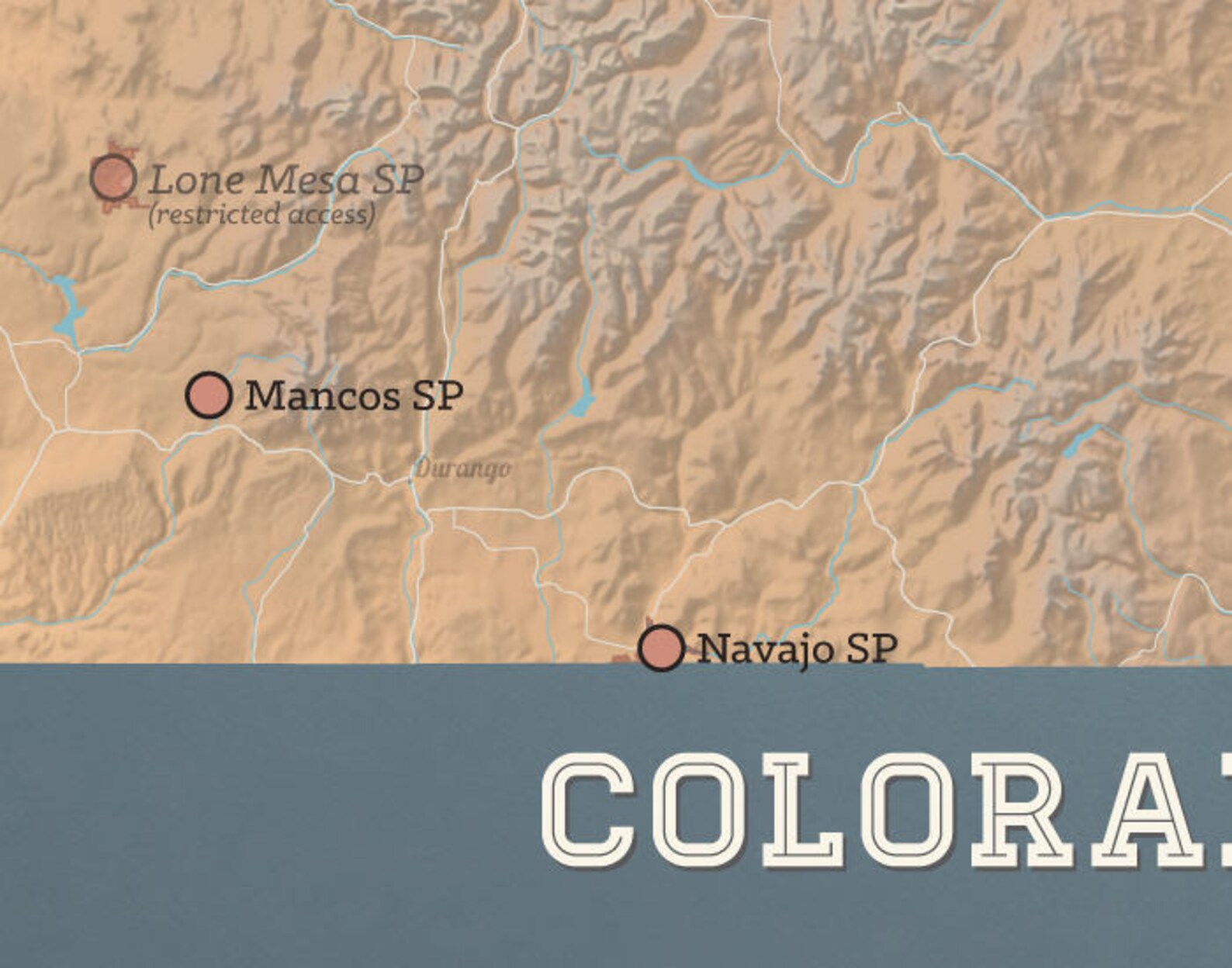 Colorado State Parks Map 11x14 Print - Etsy