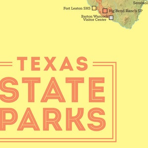 Texas State Parks Map 11x14 Print - Etsy