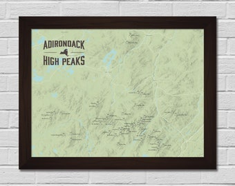 Adirondack High Peaks Map 18x24 Poster | Etsy