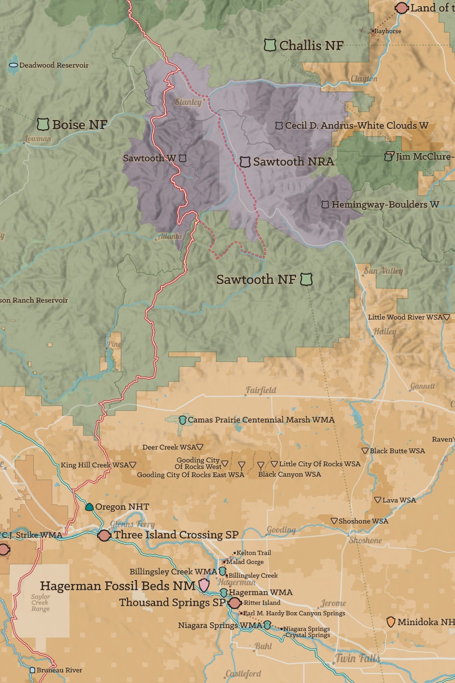 Idaho State Parks & Federal Lands Map 24x36 Poster - Etsy