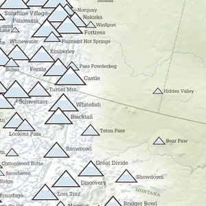North America Ski Resorts Map 24x36 Poster - Etsy