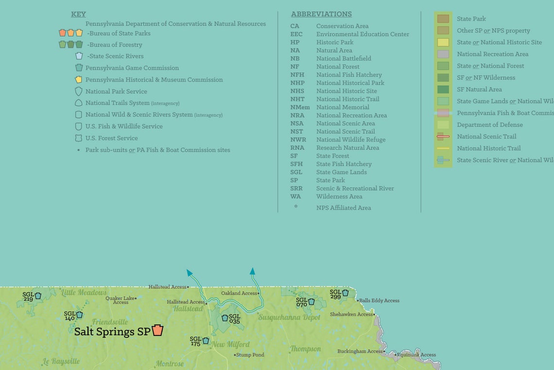 Pennsylvania State Parks & Public Lands Map 24x36 Poster - Etsy