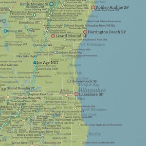 Wisconsin State Parks & Public Lands Map 24x36 Poster - Etsy
