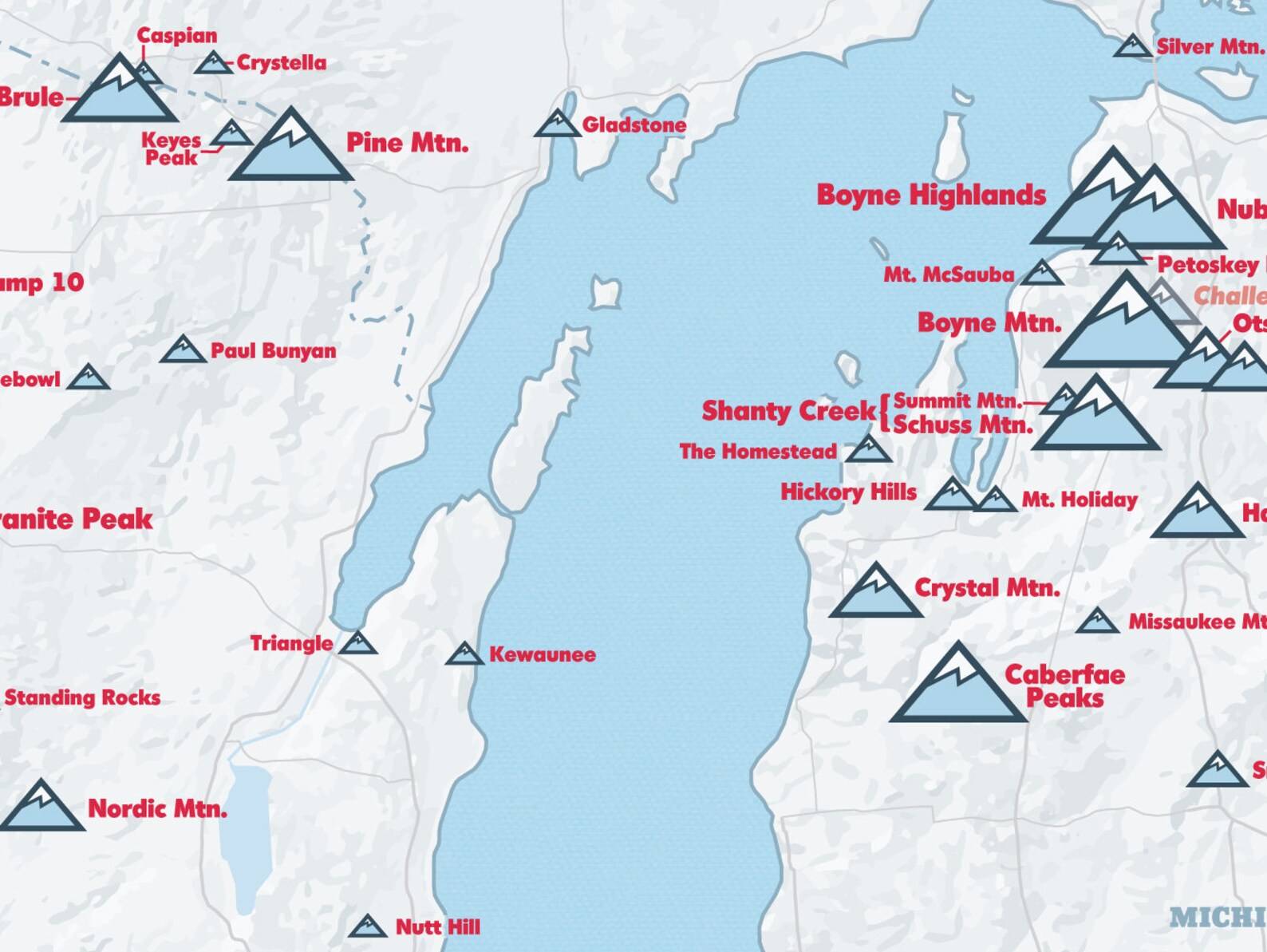 Upper Midwest Ski Resorts Map 18x24 Poster - Etsy
