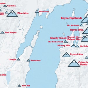 Upper Midwest Ski Resorts Map 18x24 Poster - Etsy