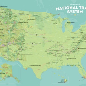 US National Trails System Map 24x36 Poster | Etsy