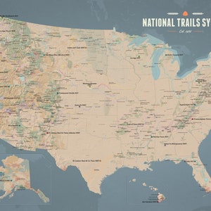 US National Trails System Map 24x36 Poster | Etsy