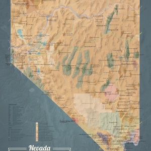 Nevada State Parks & Federal Lands Map 18x24 Poster - Etsy