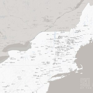 Northeast Ski Resorts Map 24x36 Poster - Etsy